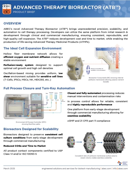 ABEC Advanced Therapy Bioreactor (ATB™) - ABEC